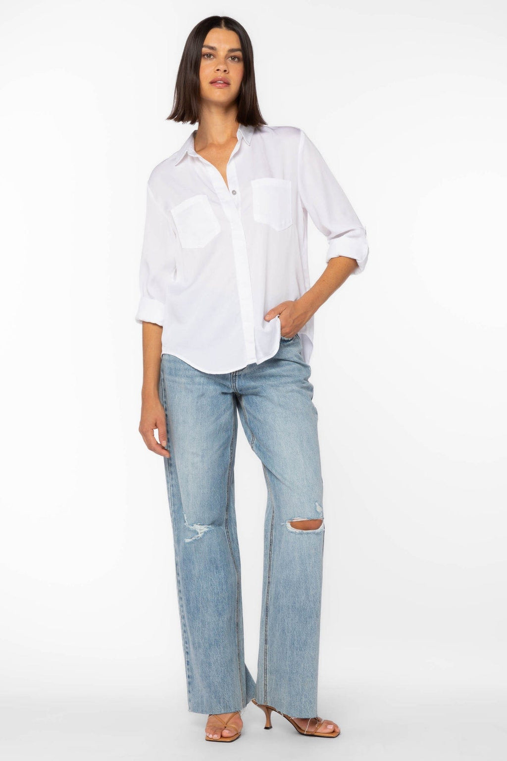 Velvet Heart Riley Optic White Shirt | Wild Dove Boutique | San Diego,CA